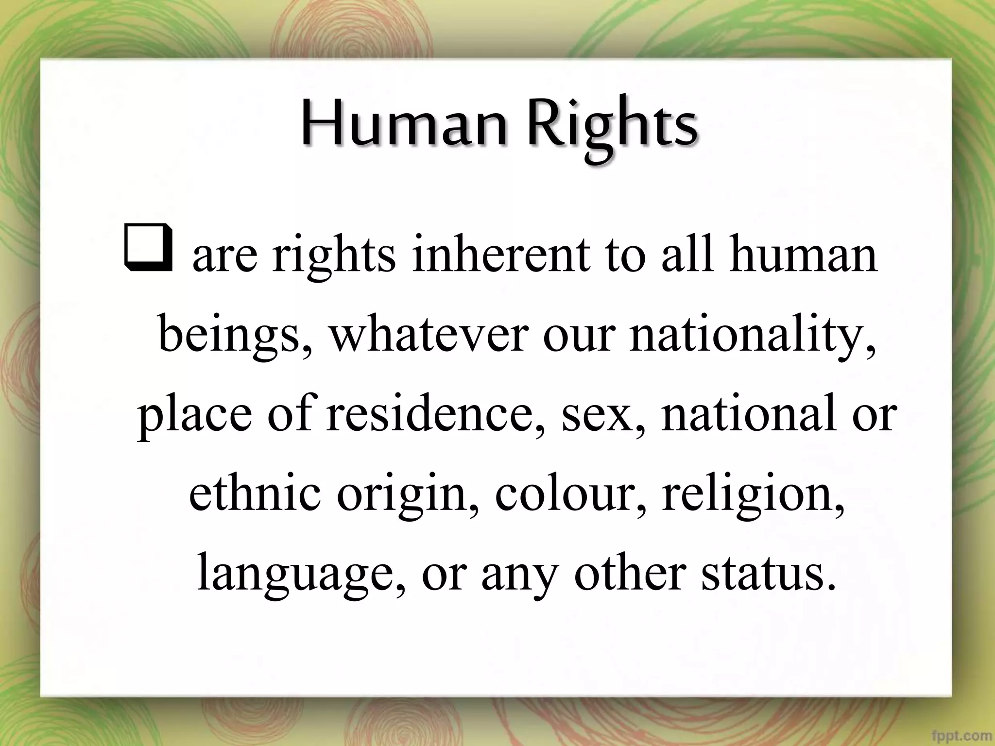 Human rights (Universal Declaration of Human Rights) | PPTX
