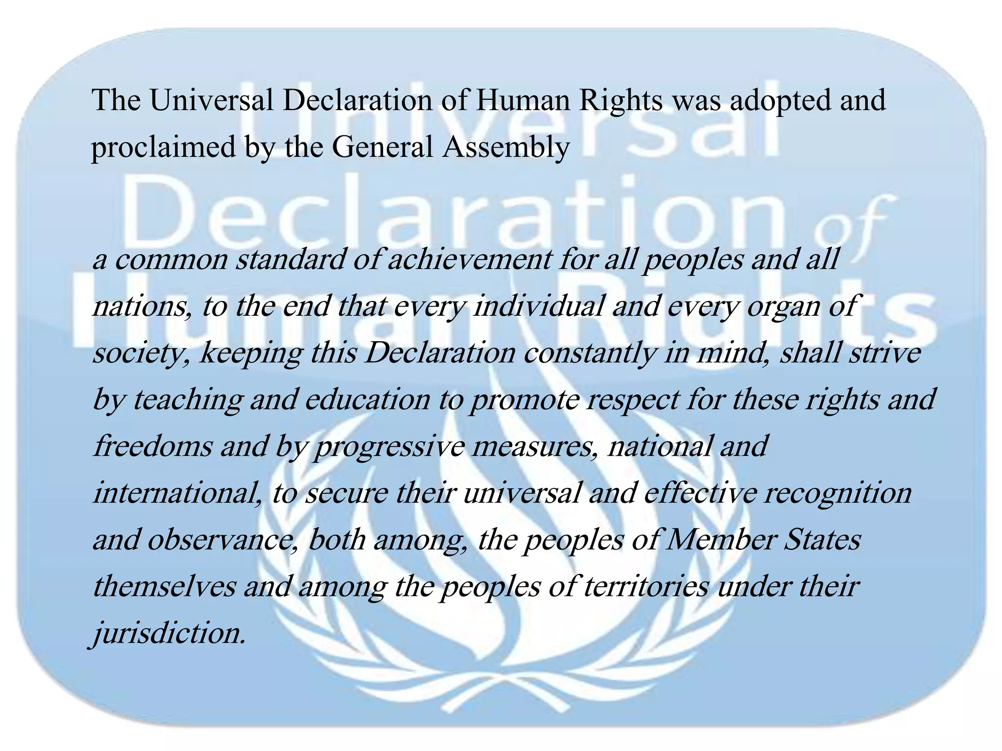 Human rights (Universal Declaration of Human Rights) | PPTX