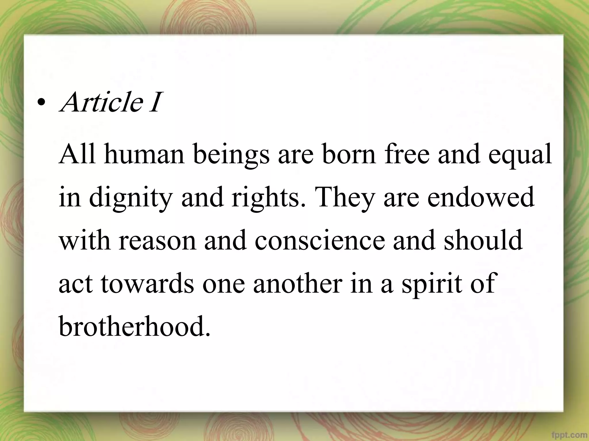 Human rights (Universal Declaration of Human Rights) | PPTX