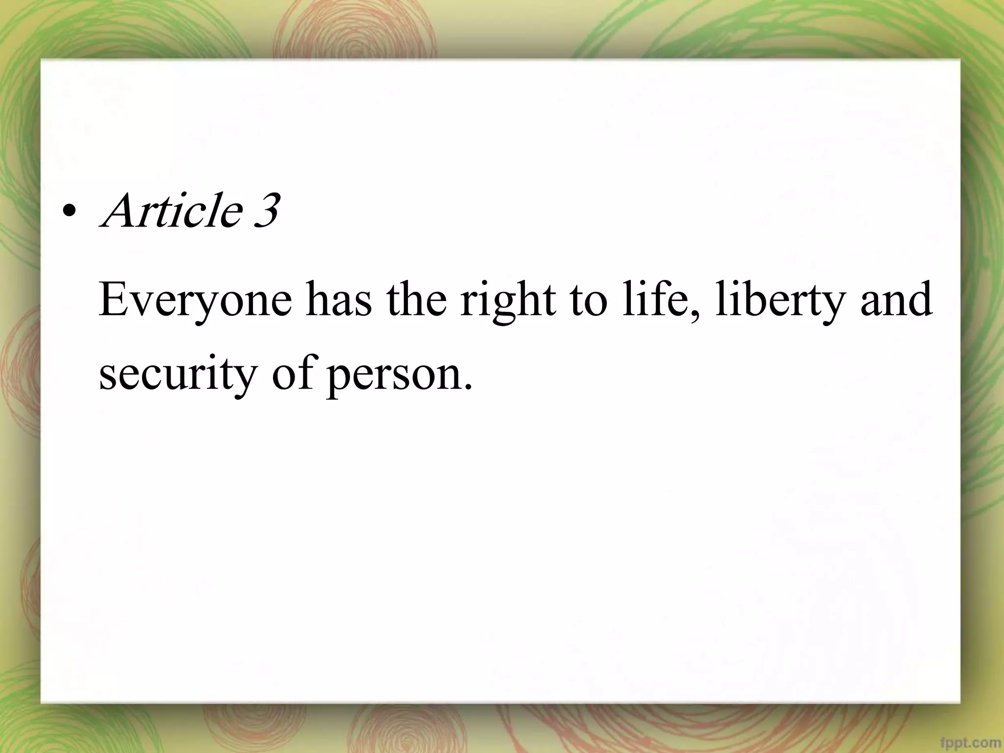 Human rights (Universal Declaration of Human Rights) | PPTX