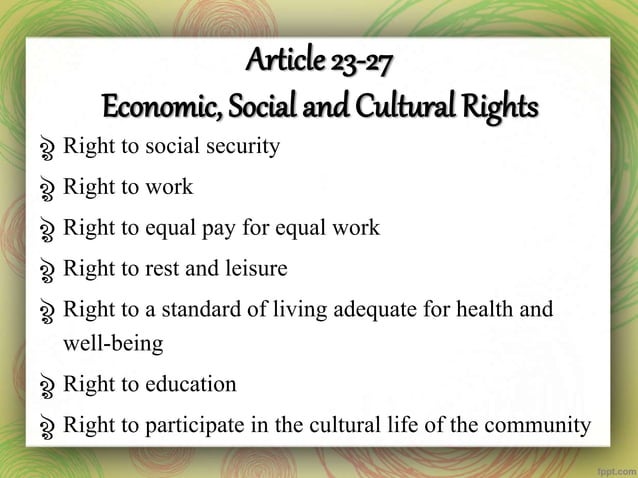 Human rights (Universal Declaration of Human Rights) | PPTX | Non ...
