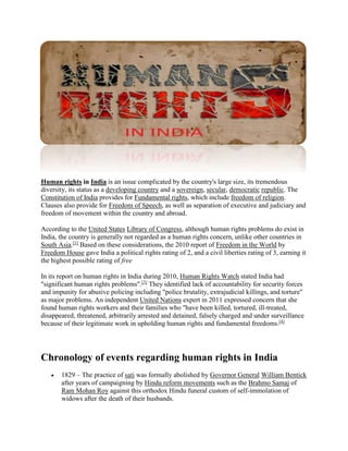 Human rights in india | DOCX