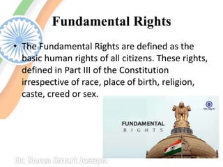 Provision of Human rights in Indian Constitution | PPTX