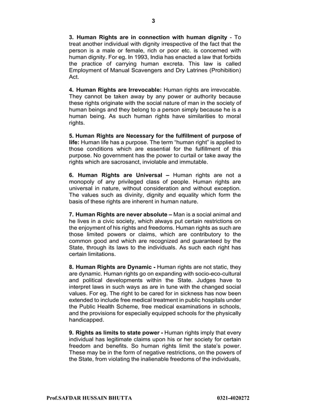 Human Rights are notes and helping material | PDF