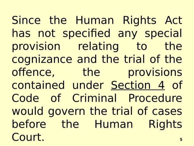 The Protection of Human Rights Act - Power to Try and take Cognizance | PDF