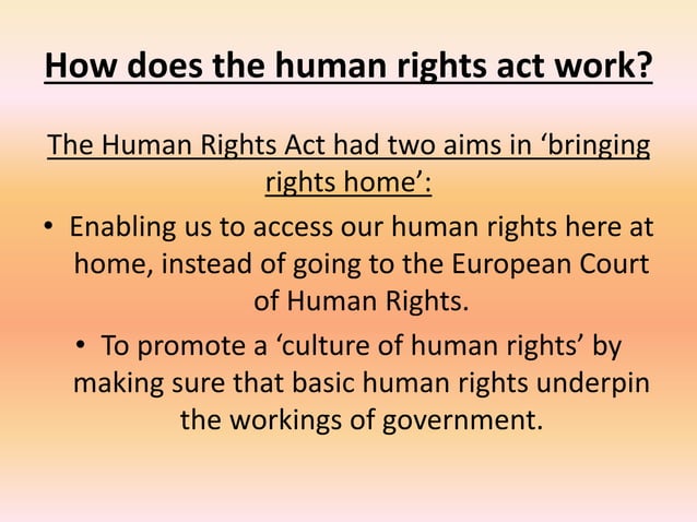 Human rights act 1998 | PPTX | Political Issues & policy | Politics