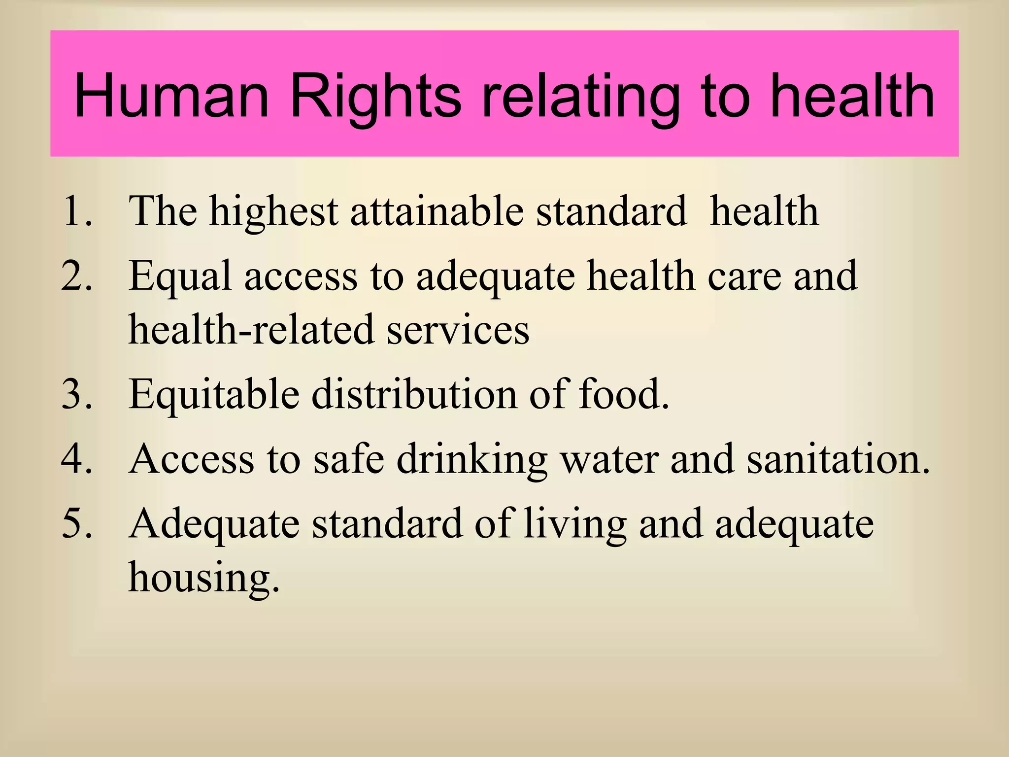 Human rights and Health | PPT
