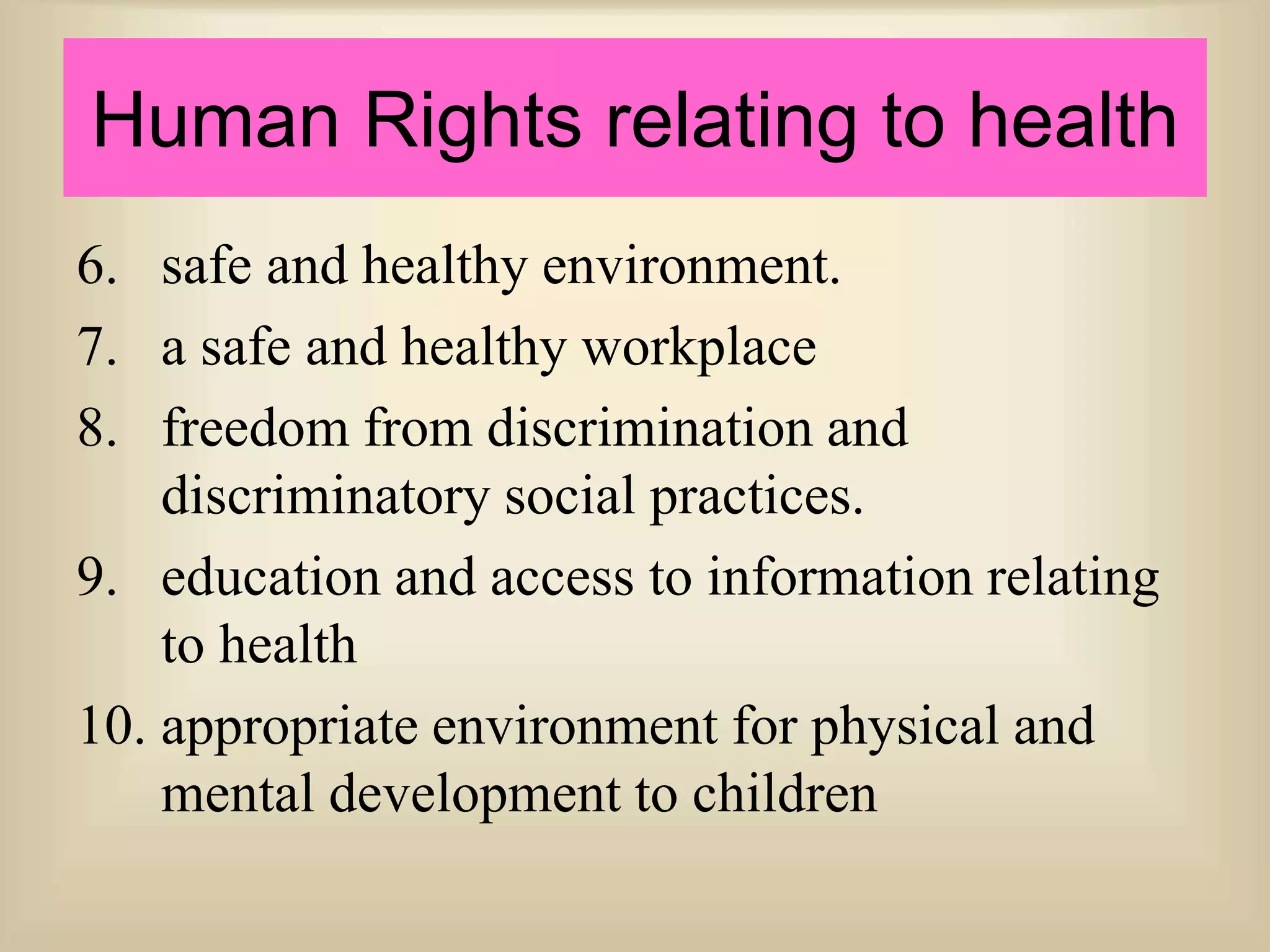 Human rights and Health | PPT