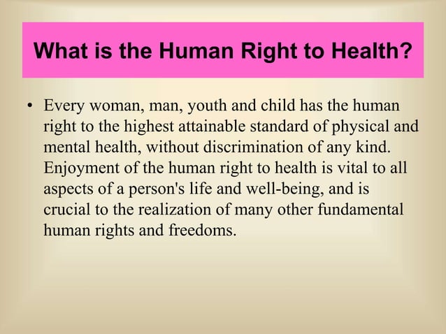 Human rights and Health | PPT