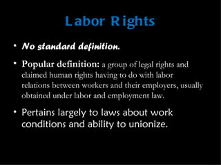 Human rights and Labor rights | PPT
