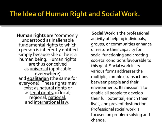 Human rights and social work | PPT | Parenting | Family and Relationships