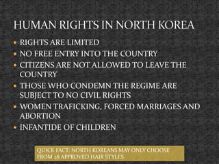 Human Rights and Under Development- A case study of North Korea | PPT