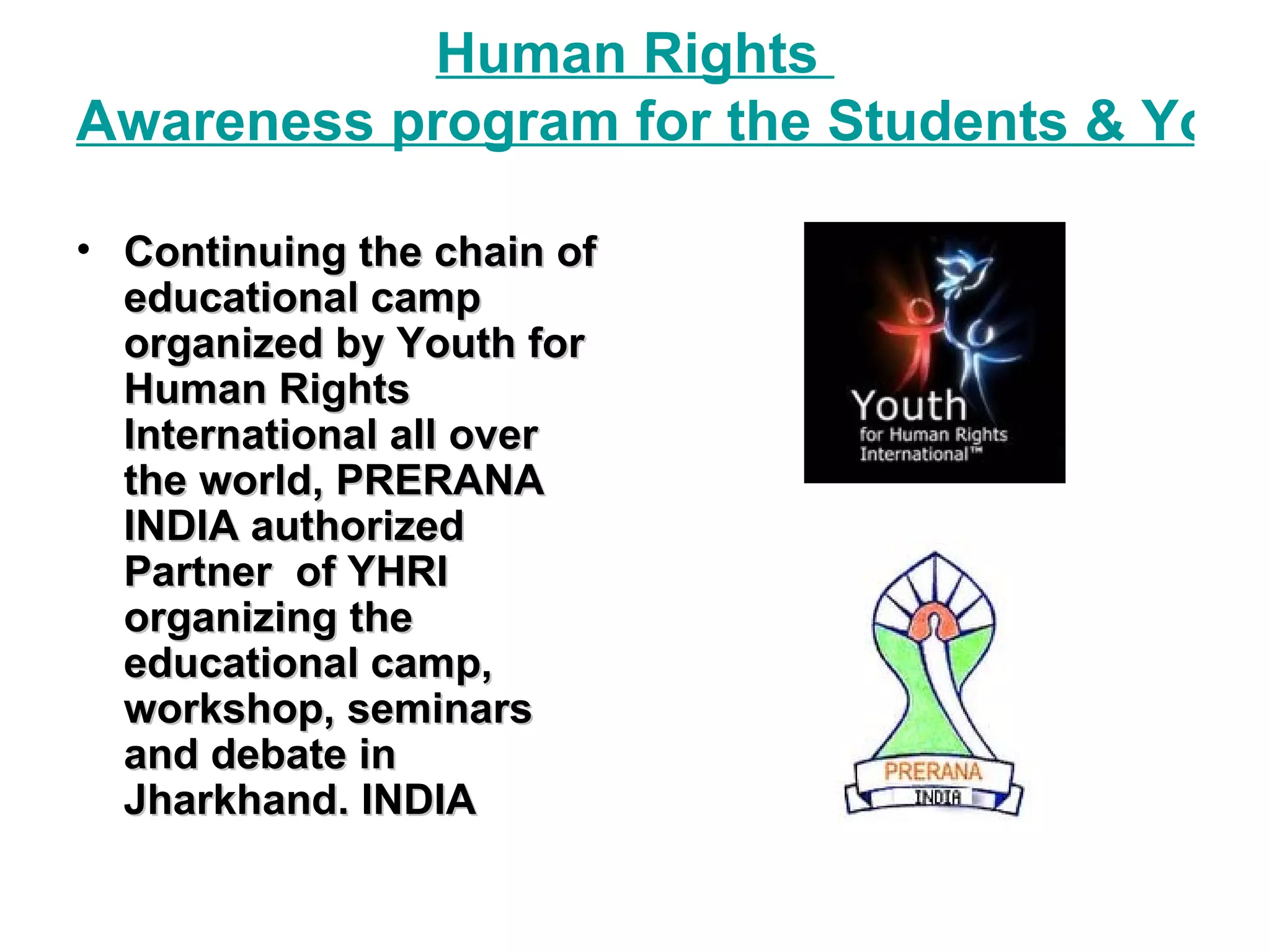 Human rights awareness program for the students & | PPT