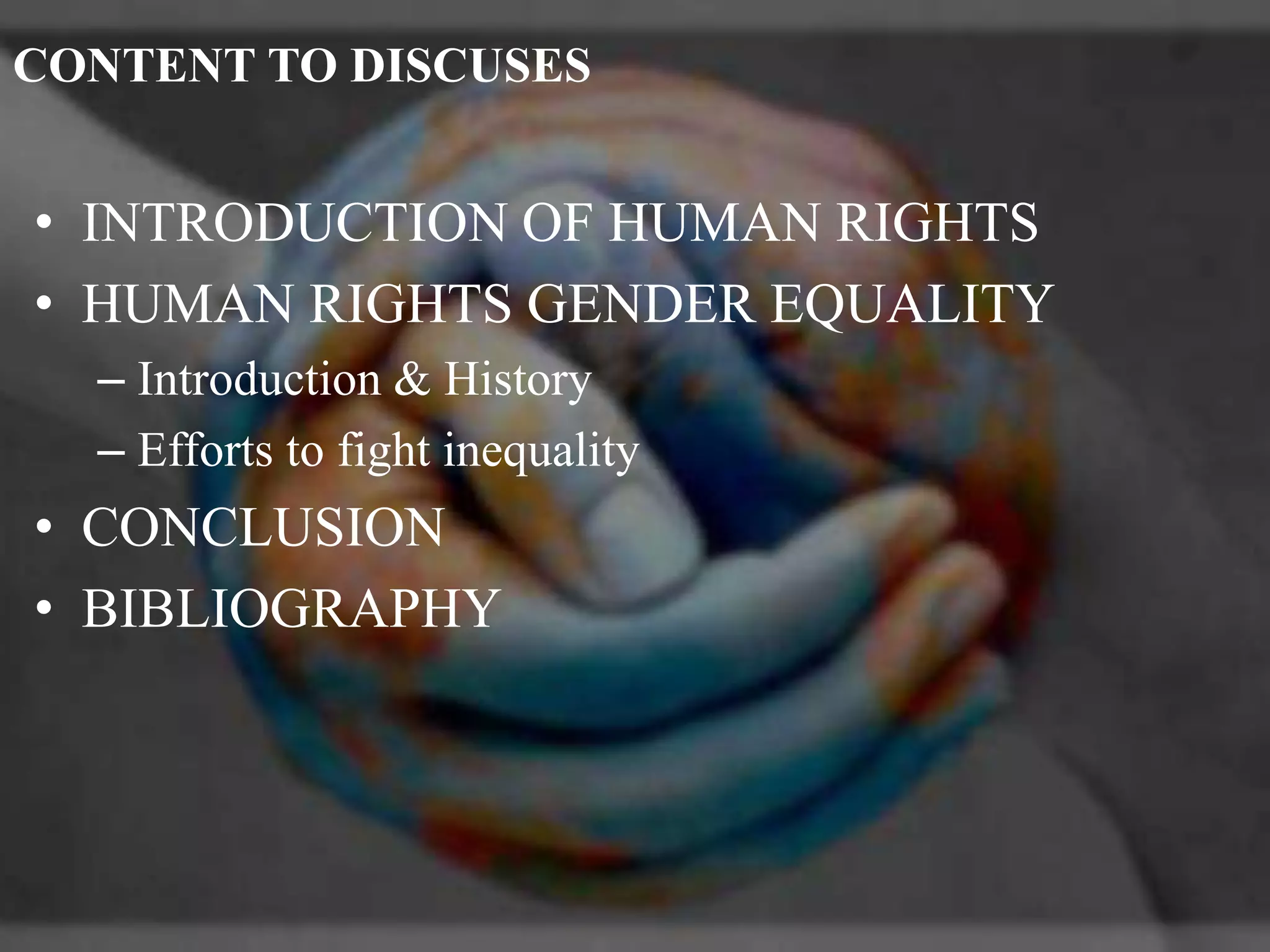 HUMAN RIGHTS GENDER EQUALITY | PPTX