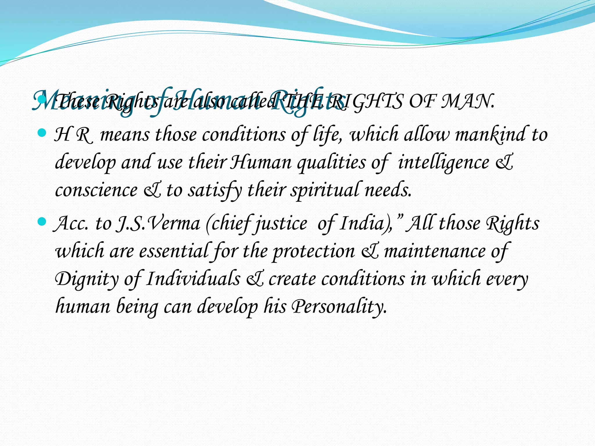 Human Rights: Concept and meaning | PPTX