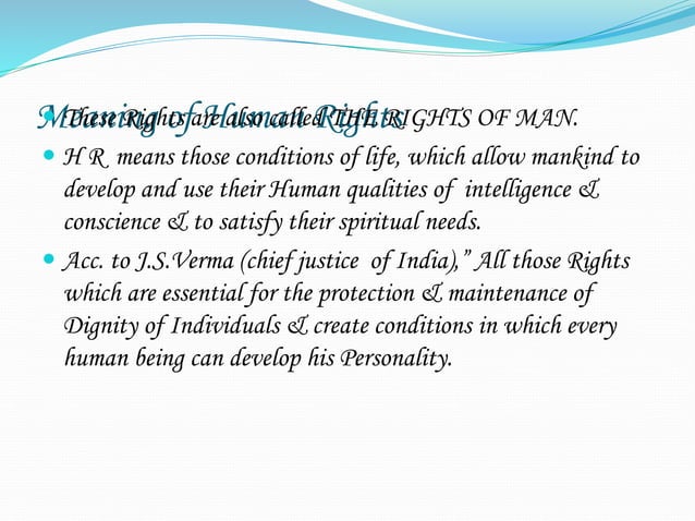 Human Rights: Concept and meaning | PPTX | Law