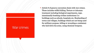 Human Rights During Armed Conflicts.pptx | War and Conflicts