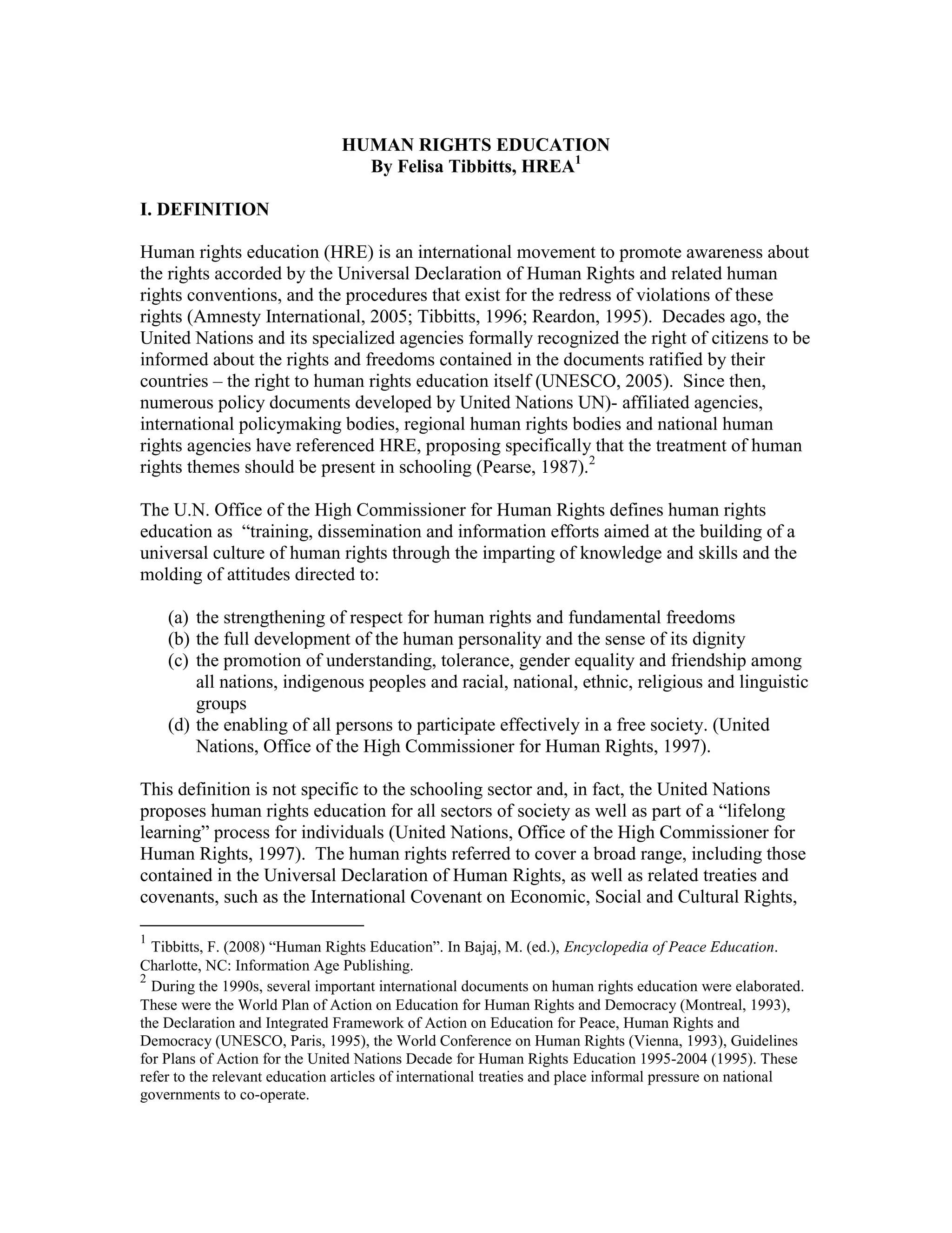 HUMAN RIGHTS EDUCATION | PDF