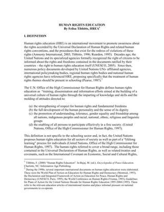 HUMAN RIGHTS EDUCATION | PDF