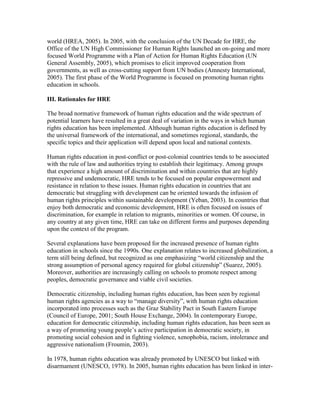 HUMAN RIGHTS EDUCATION | PDF