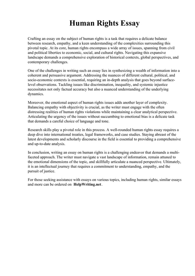 Human Rights Essay. Georgia Institute of Technology | PDF
