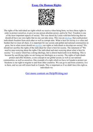 Human Rights Essay Writing | PDF