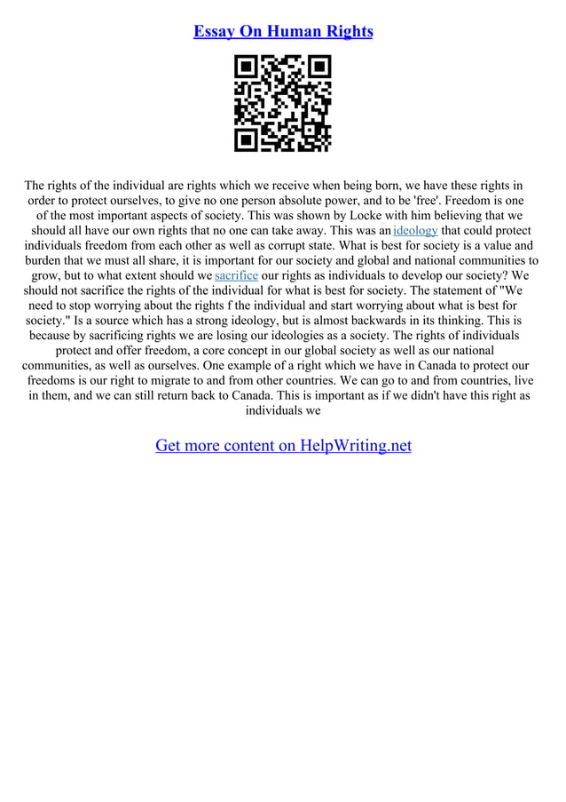 Human Rights Essay Writing | PDF