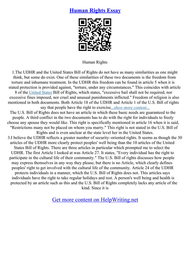 Human Rights Essay Writing | PDF