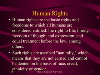 Human rights for war victims | PPT
