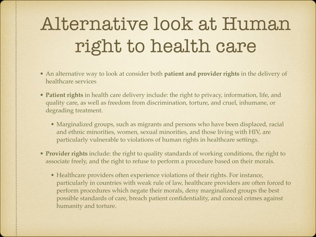 Human rights in health care | PDF | Medical Health