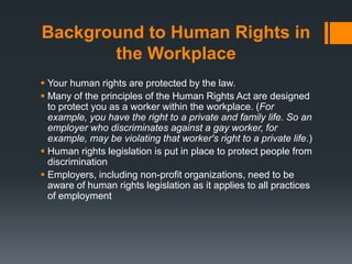 Human Rights in the workplace | PPTX