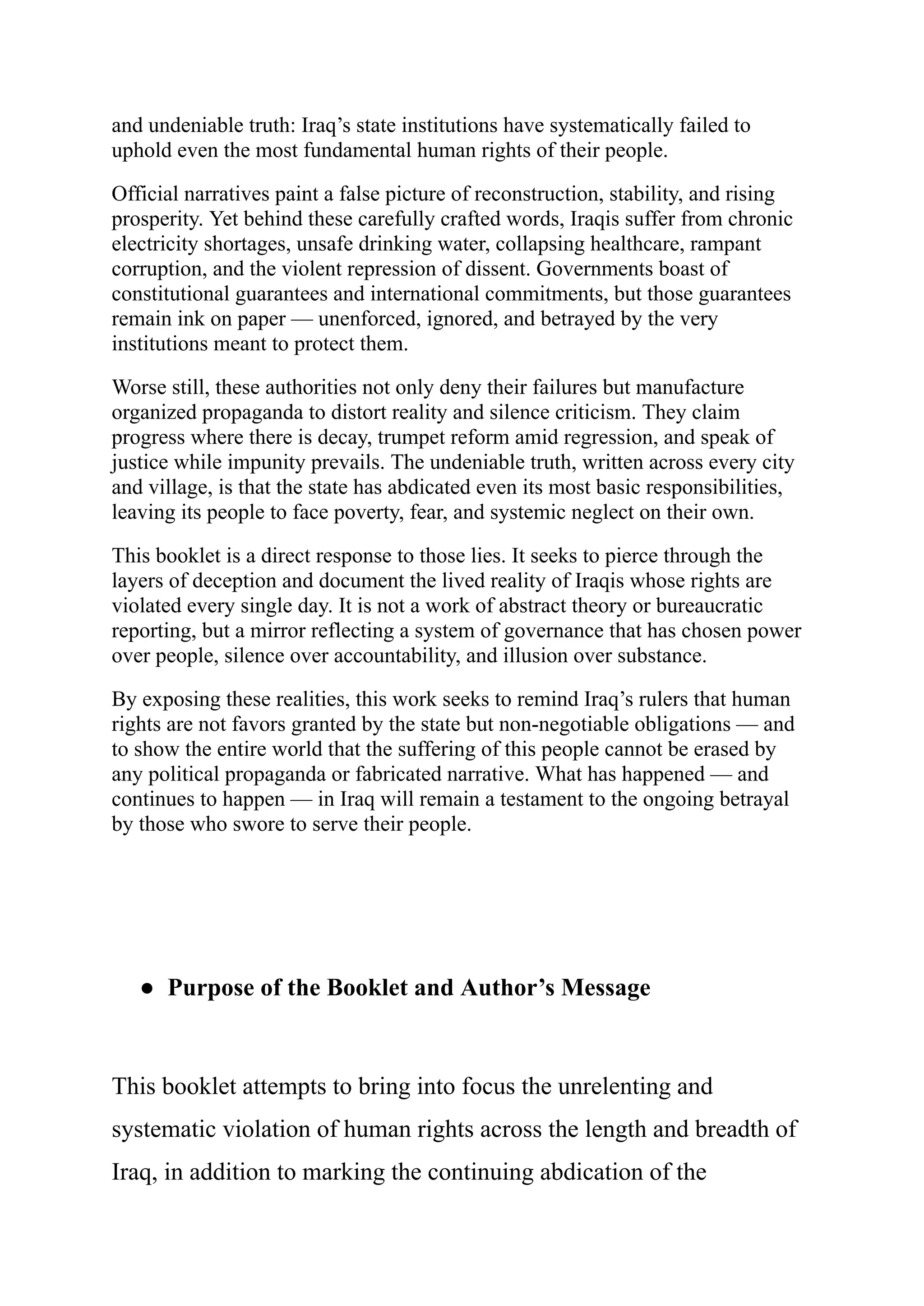 Every Inch of Iraq Witnesses a Human Rights Violation | PDF