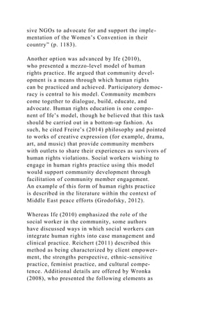 Human Rights Its Meaning and Practicein Social Work Field S.docx