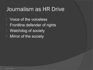 Human rights journalism, an overview | PPT