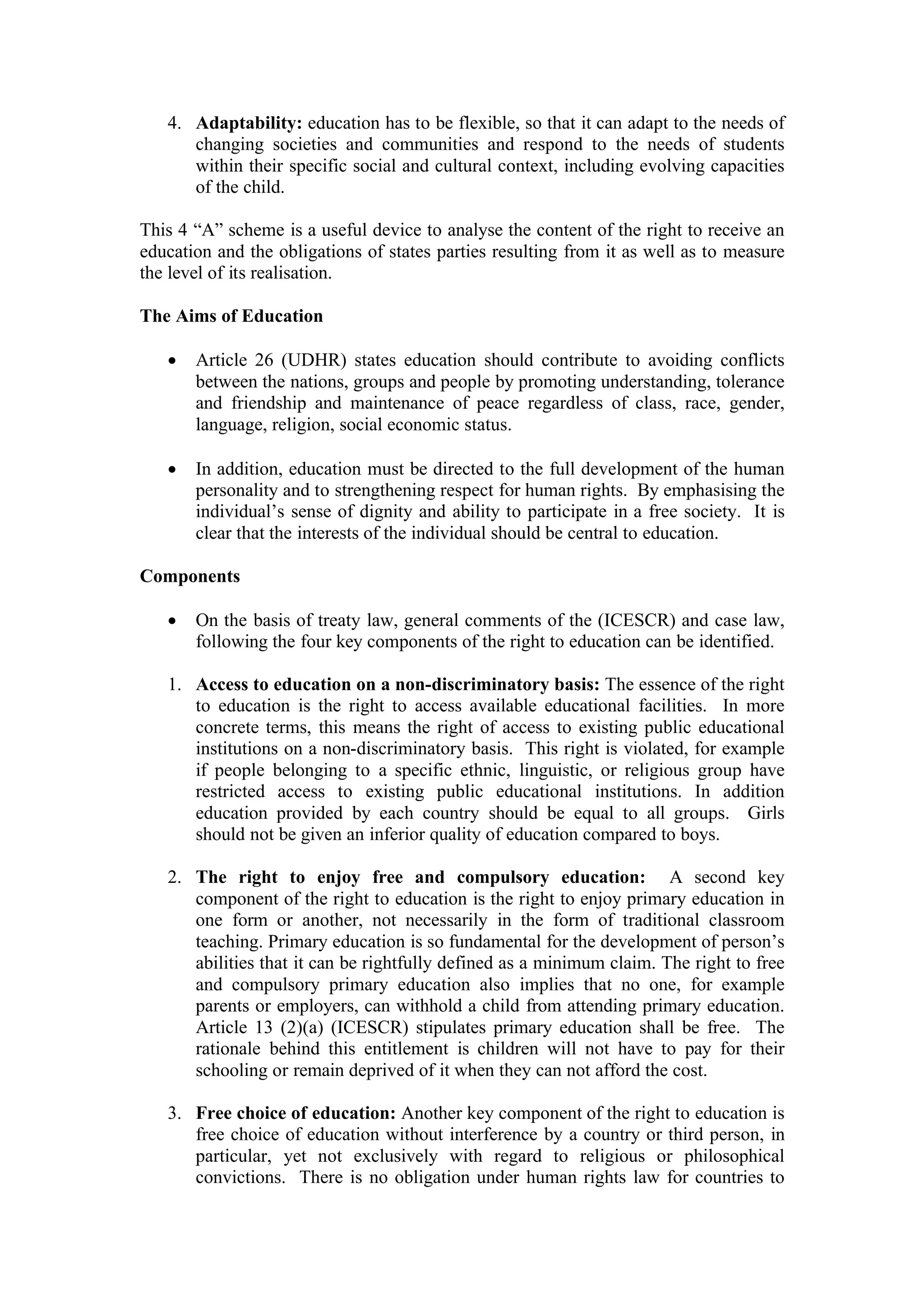 Human rights law education (notes) | PDF