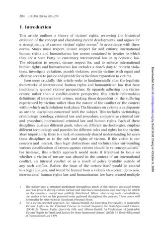 Human rights law review international recognition of victims’ rights | PDF