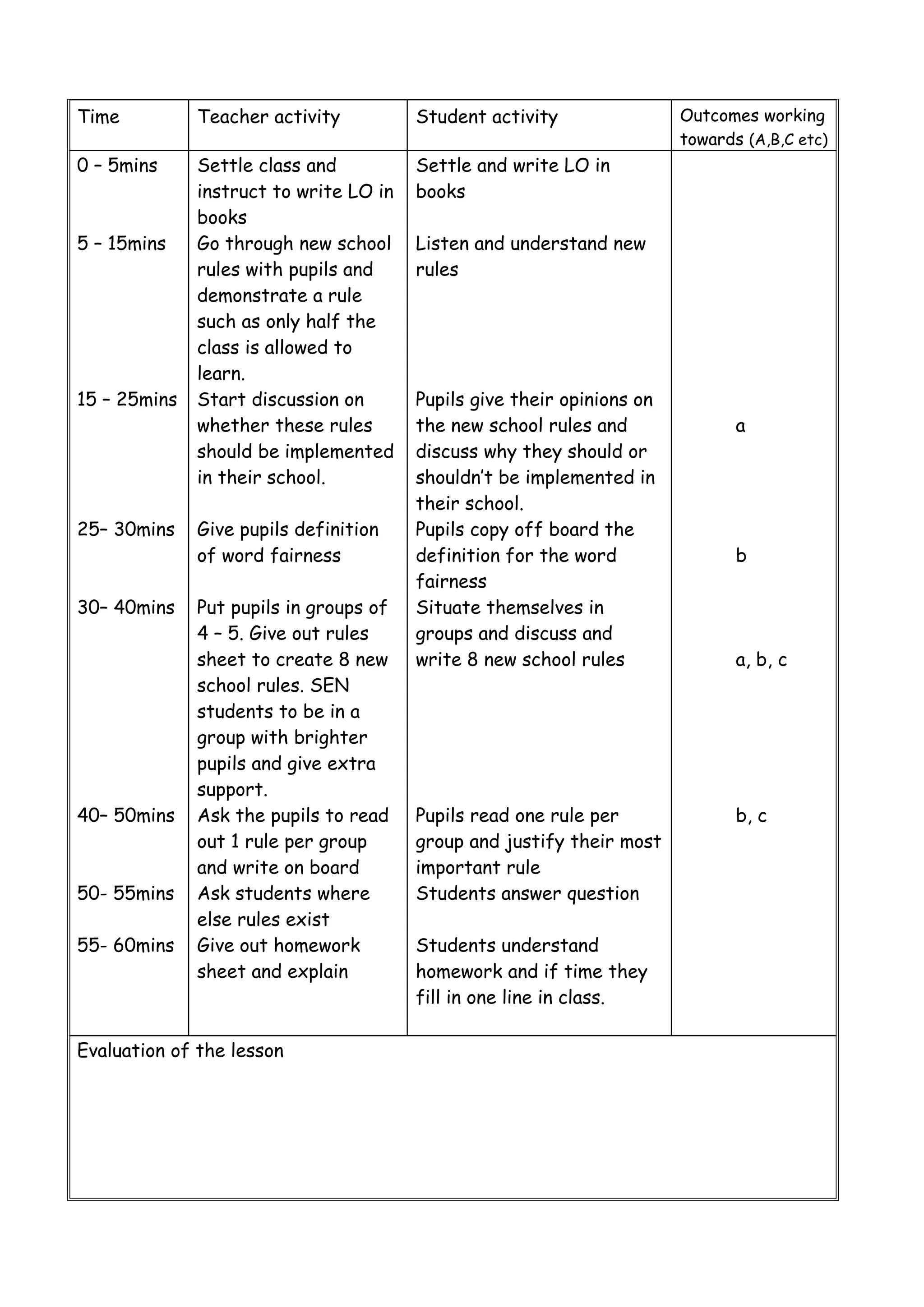 Human rights lesson 1 | DOC | Homework and Study | Education
