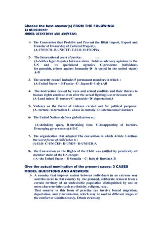 Human rights model exam | DOCX