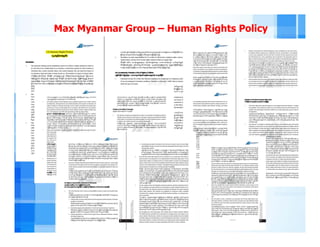 Human Rights Policy by max myanmar group | PPT