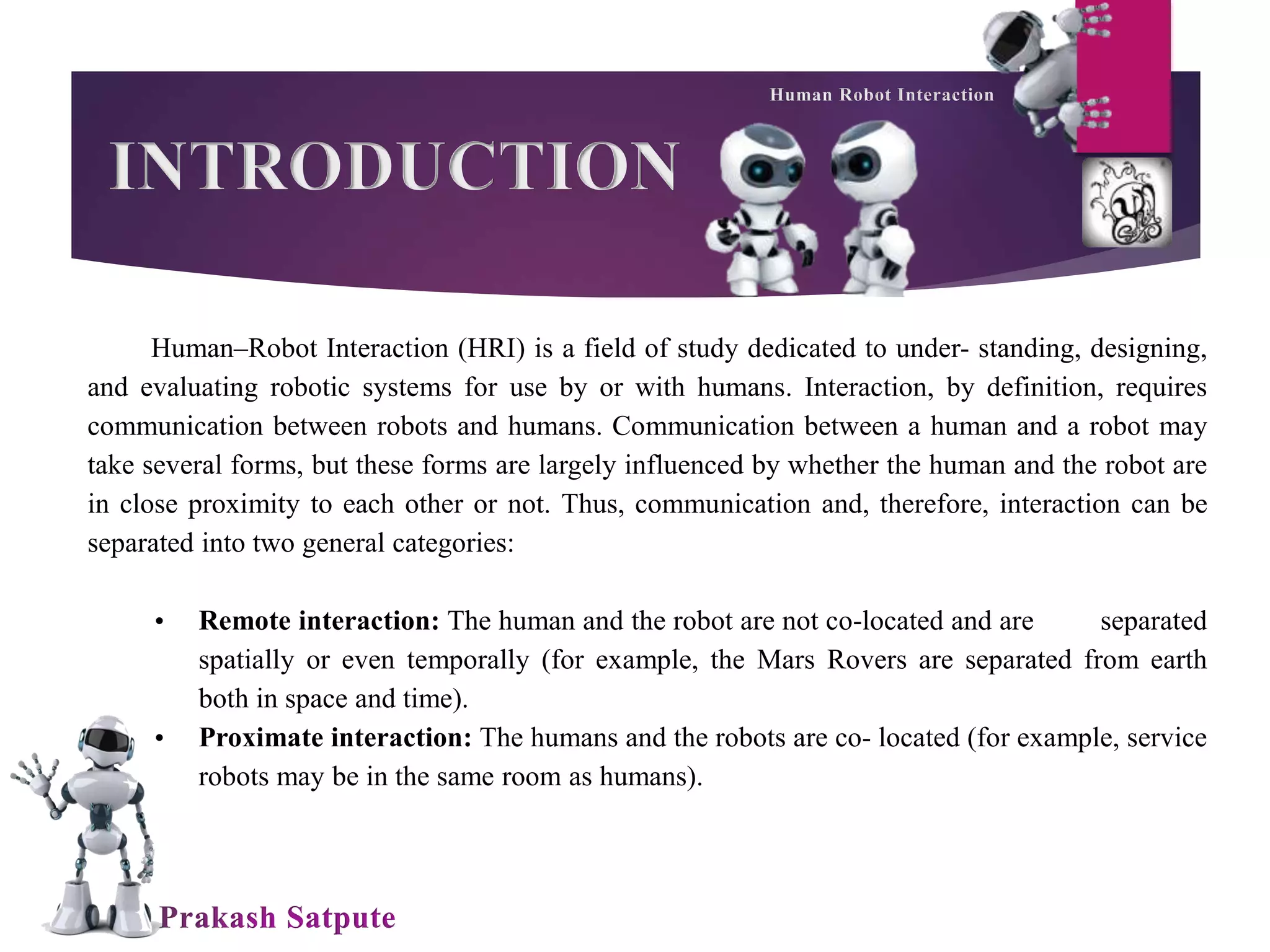 Human robot interaction | PPTX