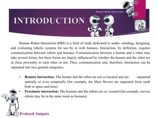 Human robot interaction | PPTX