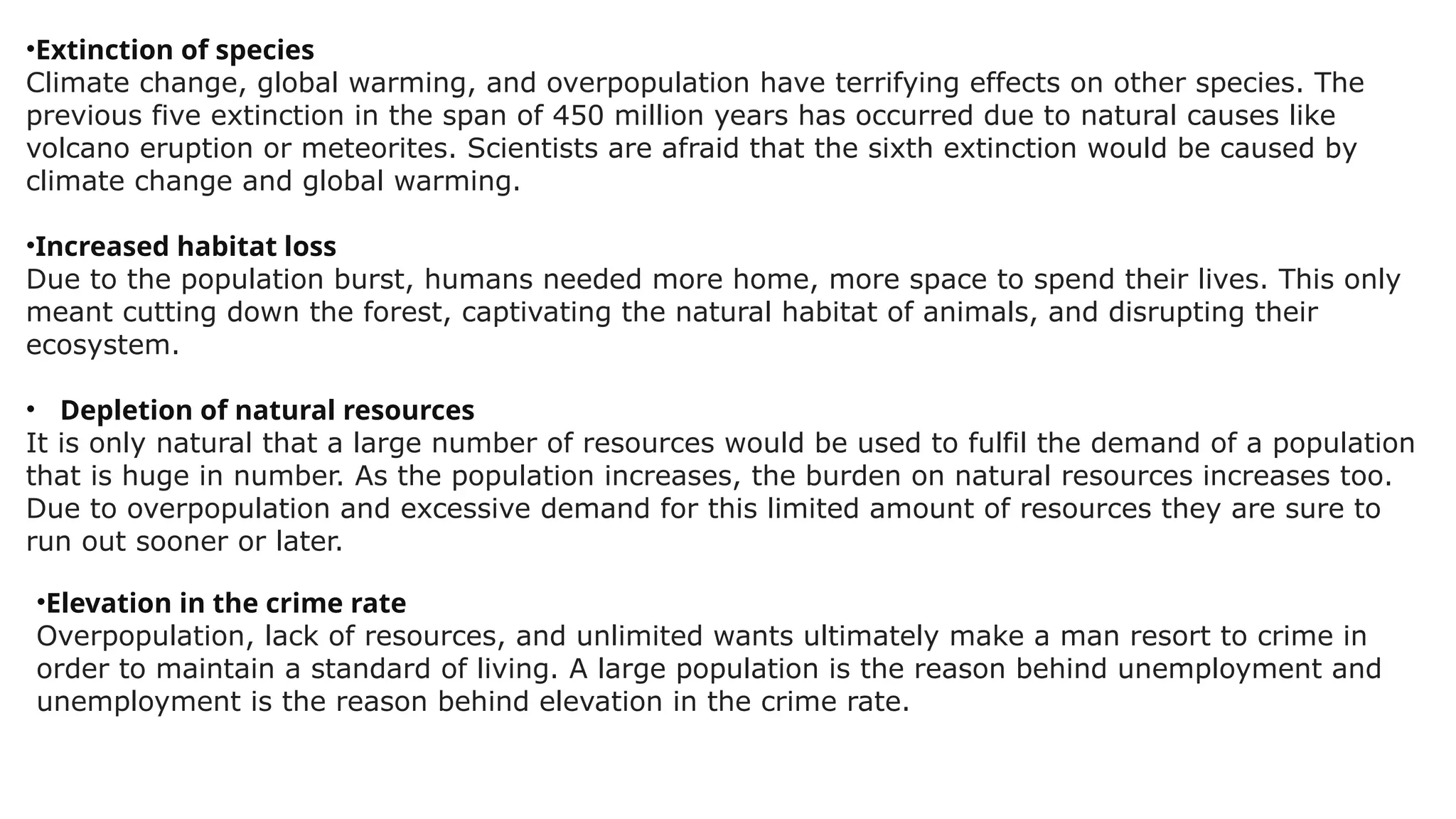 Enviornmental effects of overpopulation. | PPTX