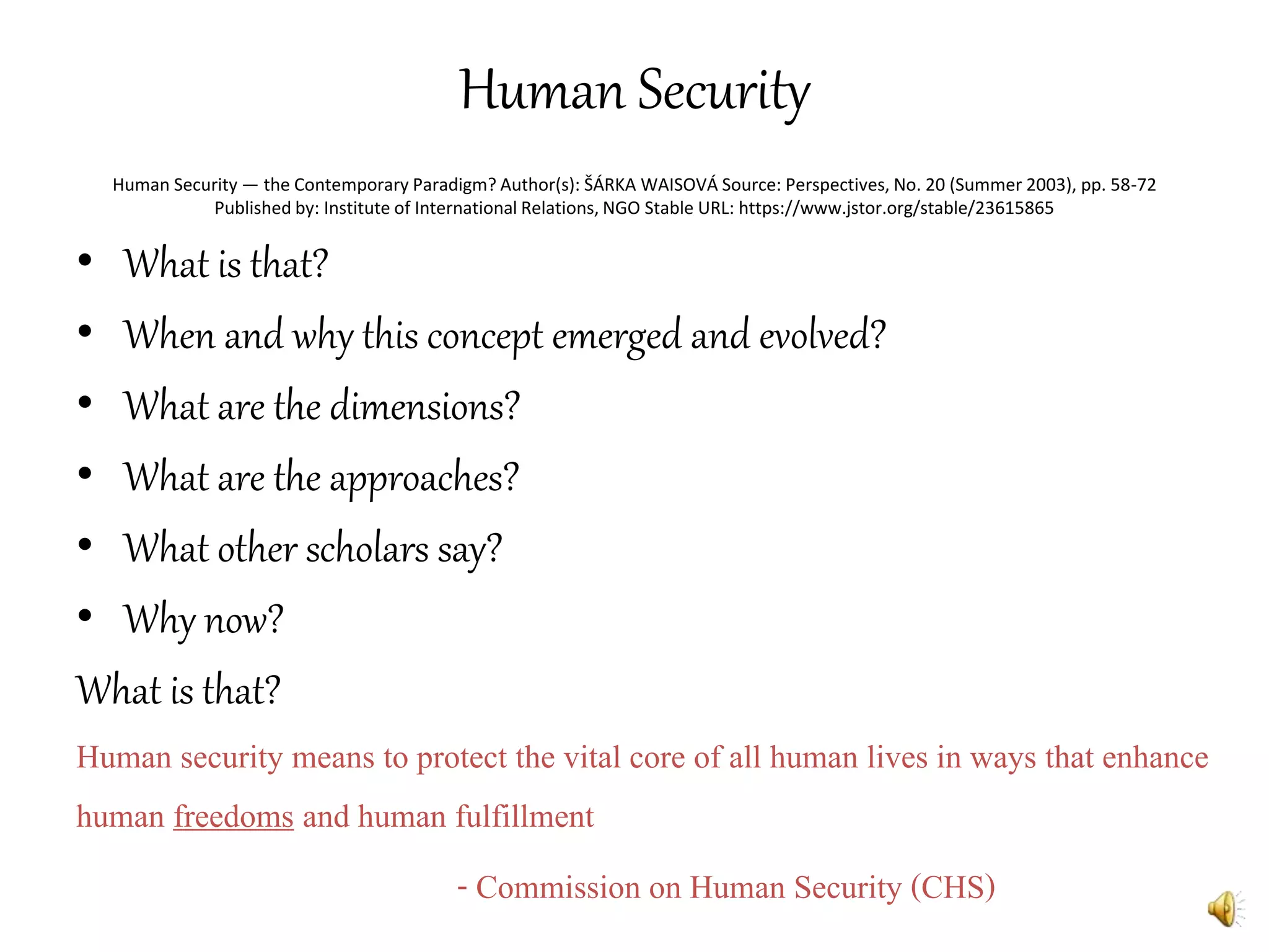 Human Security | PPT