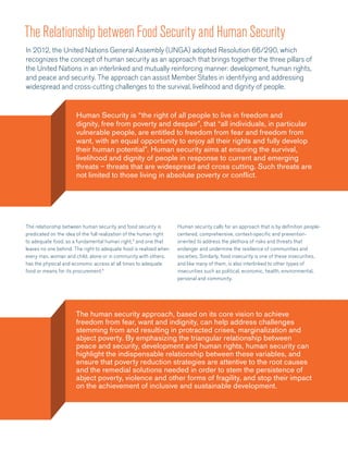 Human security and food security hunger, food insecurity and ...