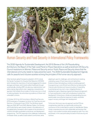 Human security and food security hunger, food insecurity and ...
