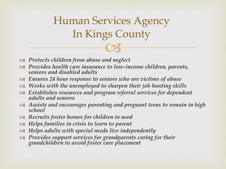 Human services agency | PPT