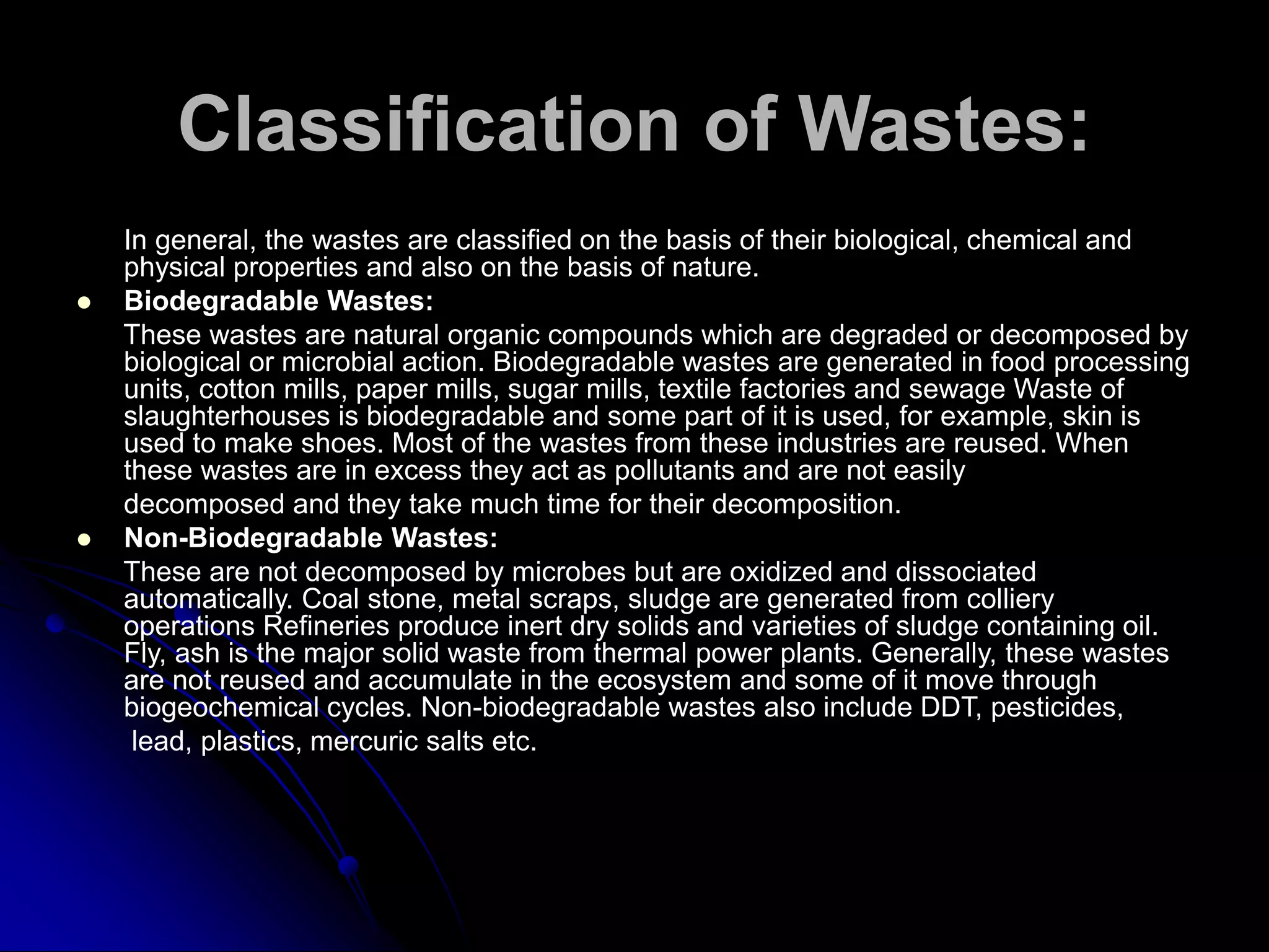 HUMAN SETTLEMENT AND CONTAMINATION DUE TO WASTE DISPOSAL AND AGRO ...