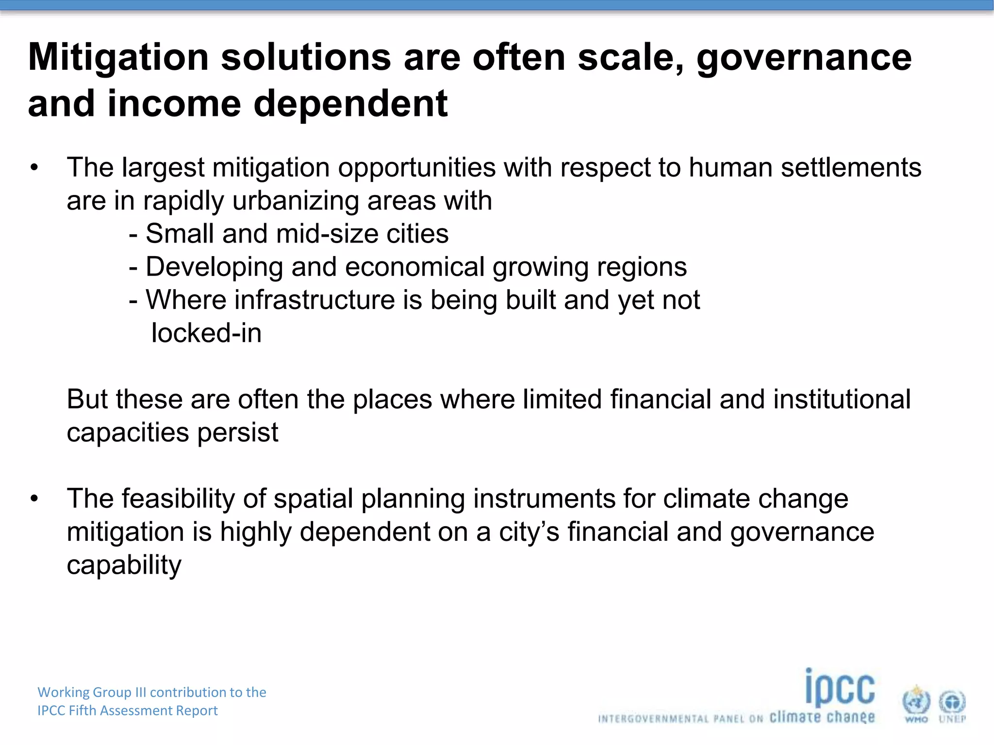 Human settlements and climate change mitigation | PPTX