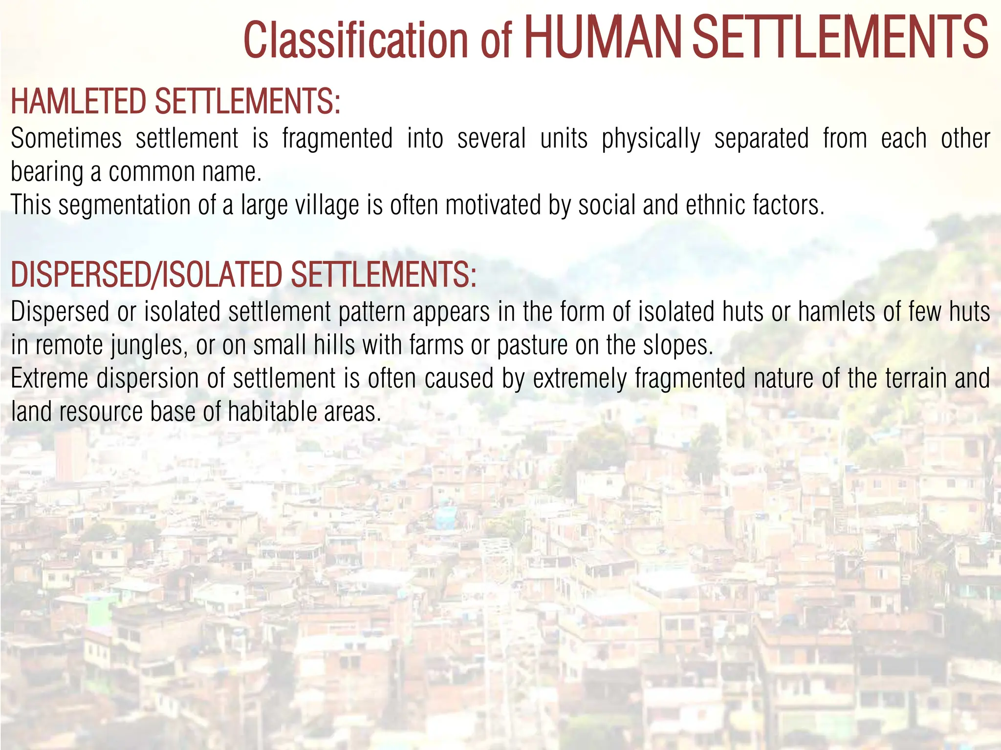 HUMAN SETTLEMENTS PLANNING Compiled By | PDF