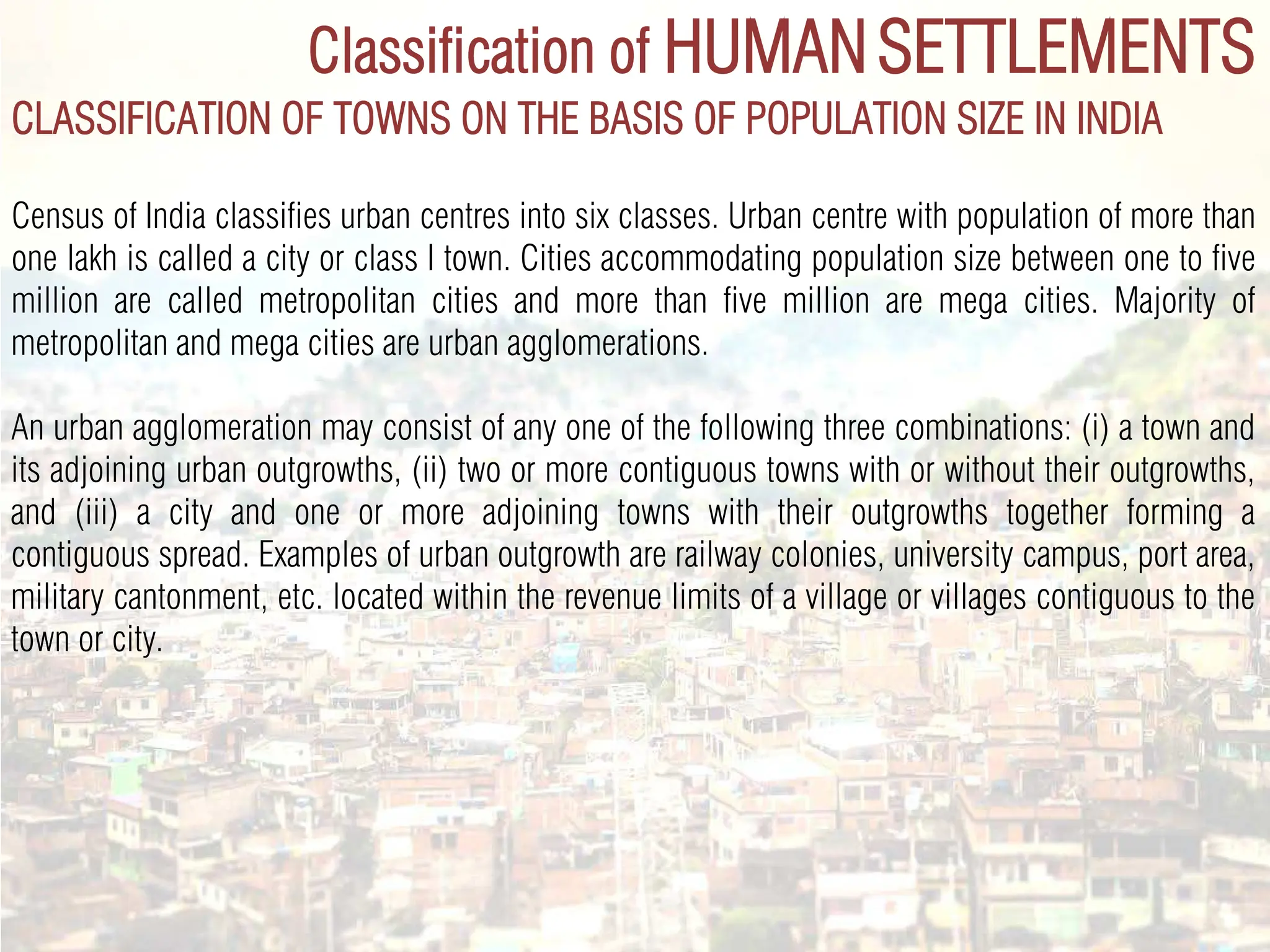 HUMAN SETTLEMENTS PLANNING Compiled By | PDF